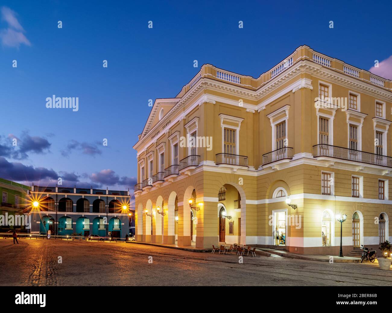 Sauto Theater at dusk, Matanzas, Matanzas Province, Cuba Stock Photo ...