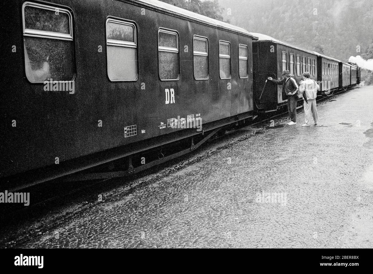 A steam train on the Zittau narrow gauge railway in 1990 Stock Photo ...
