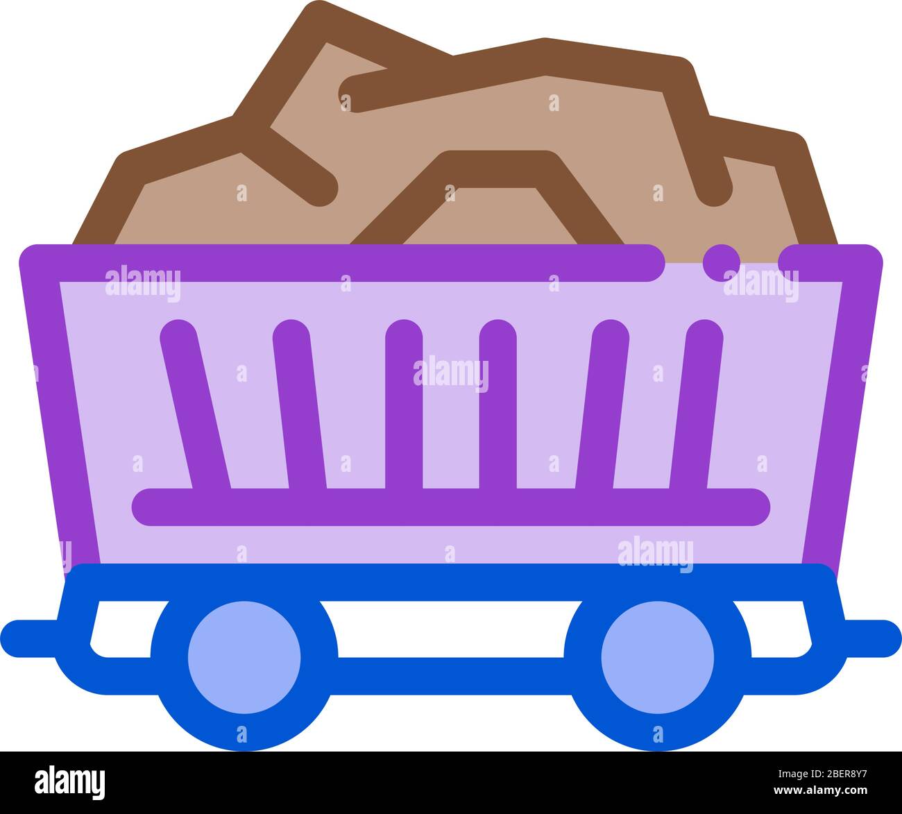 coal cart icon vector outline illustration Stock Vector Image & Art - Alamy