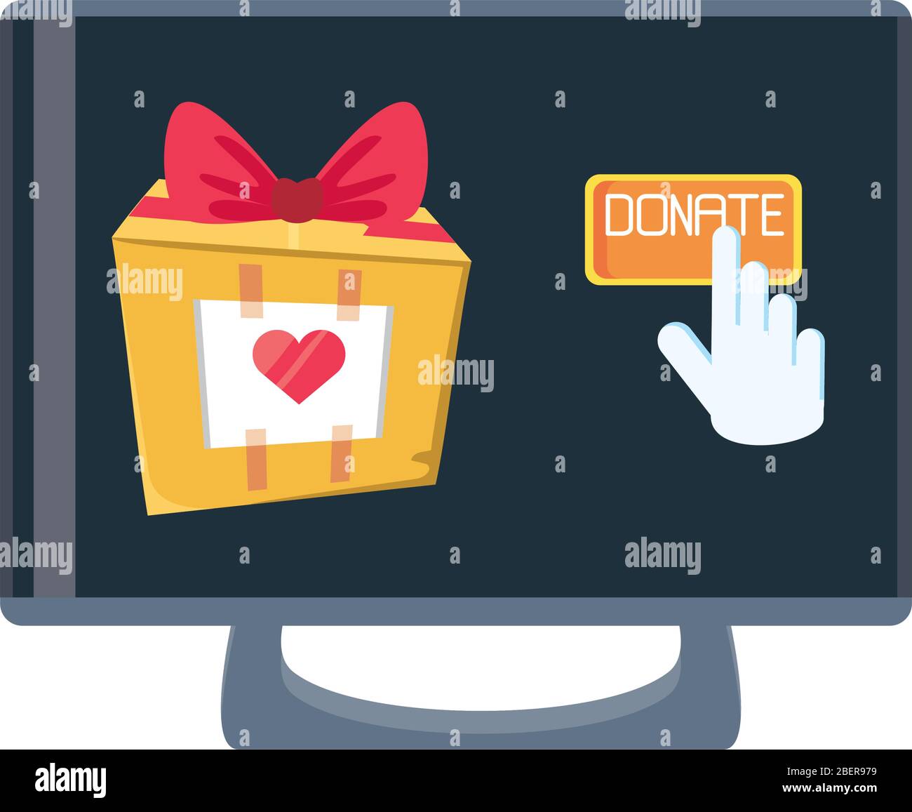 screen with donation gift on white background vector illustration ...