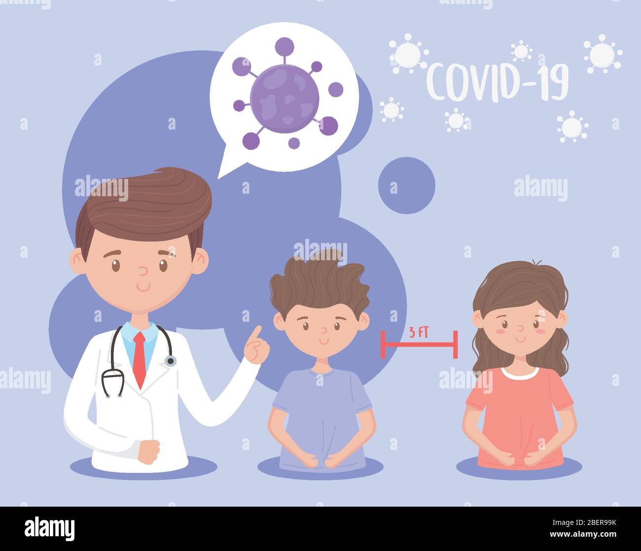 covid 19 quarantine, doctor and people social distancing measures ...