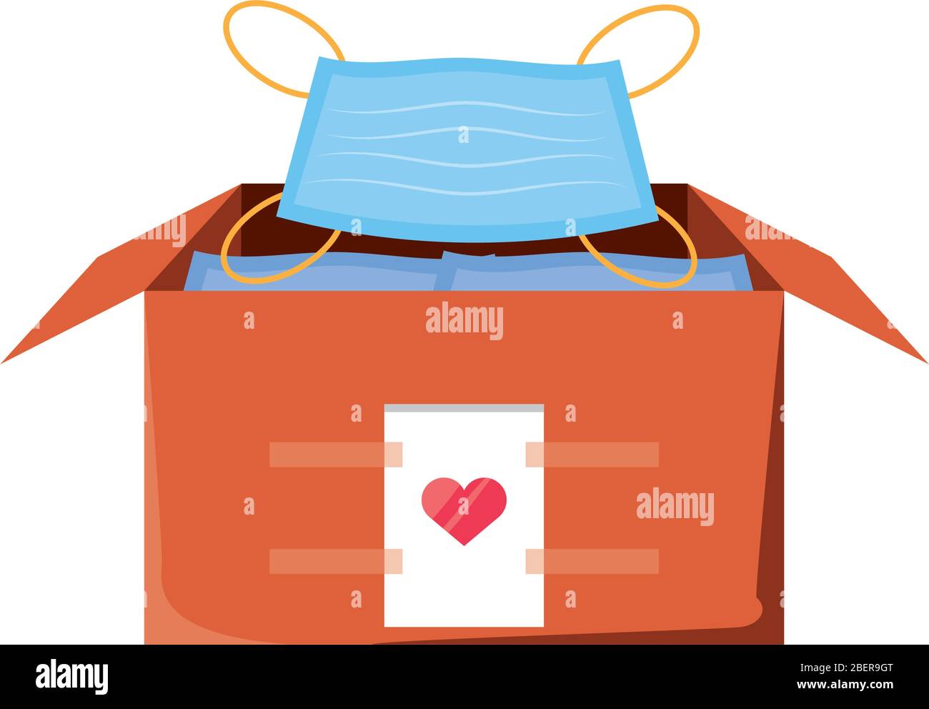 box with face masks on white background vector illustration design ...