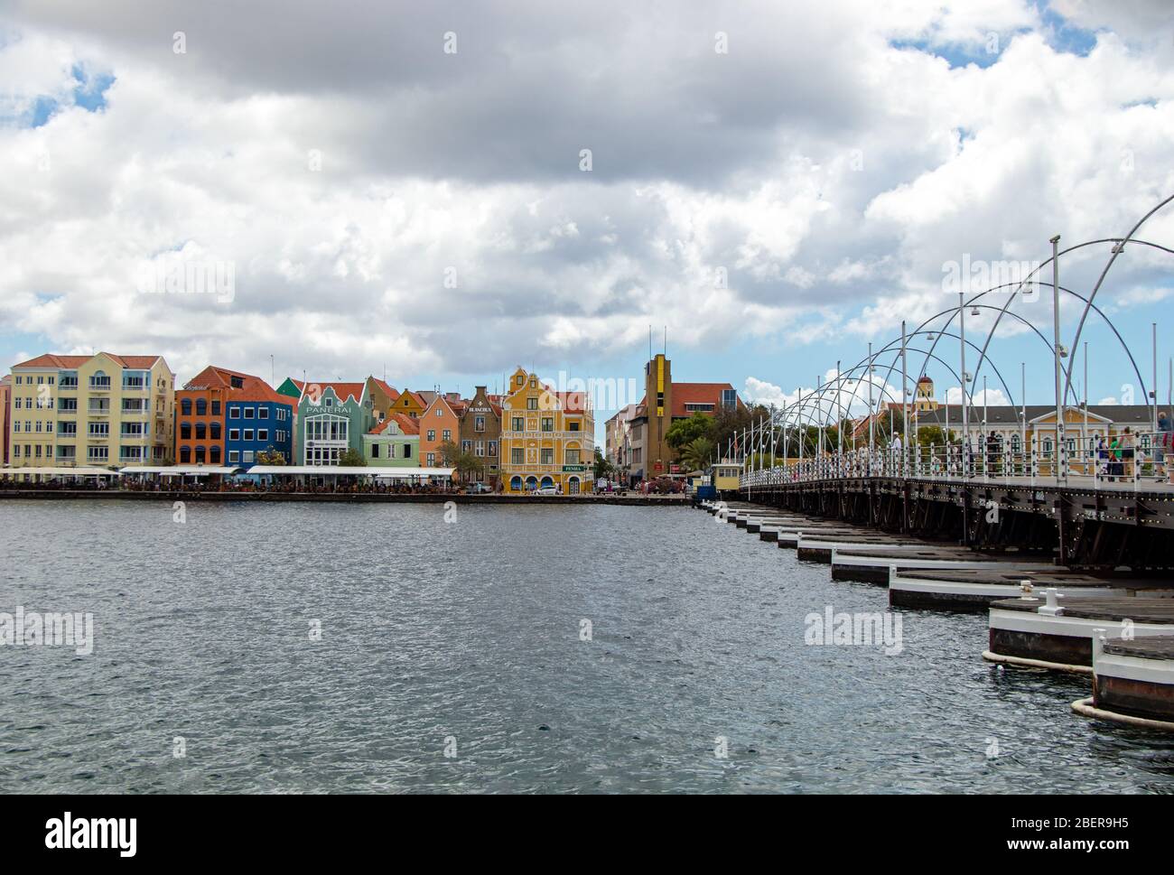 Willemstad on Curacao with Queen Emma Bridge travel Stock Photo - Alamy