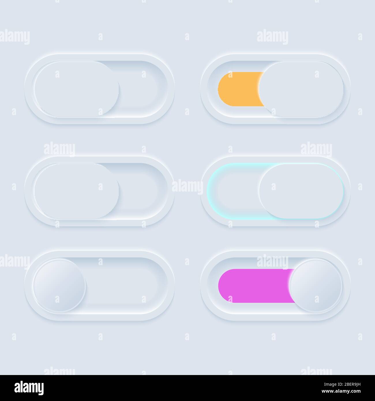 Newmorph UI switch light set Stock Vector Image & Art - Alamy