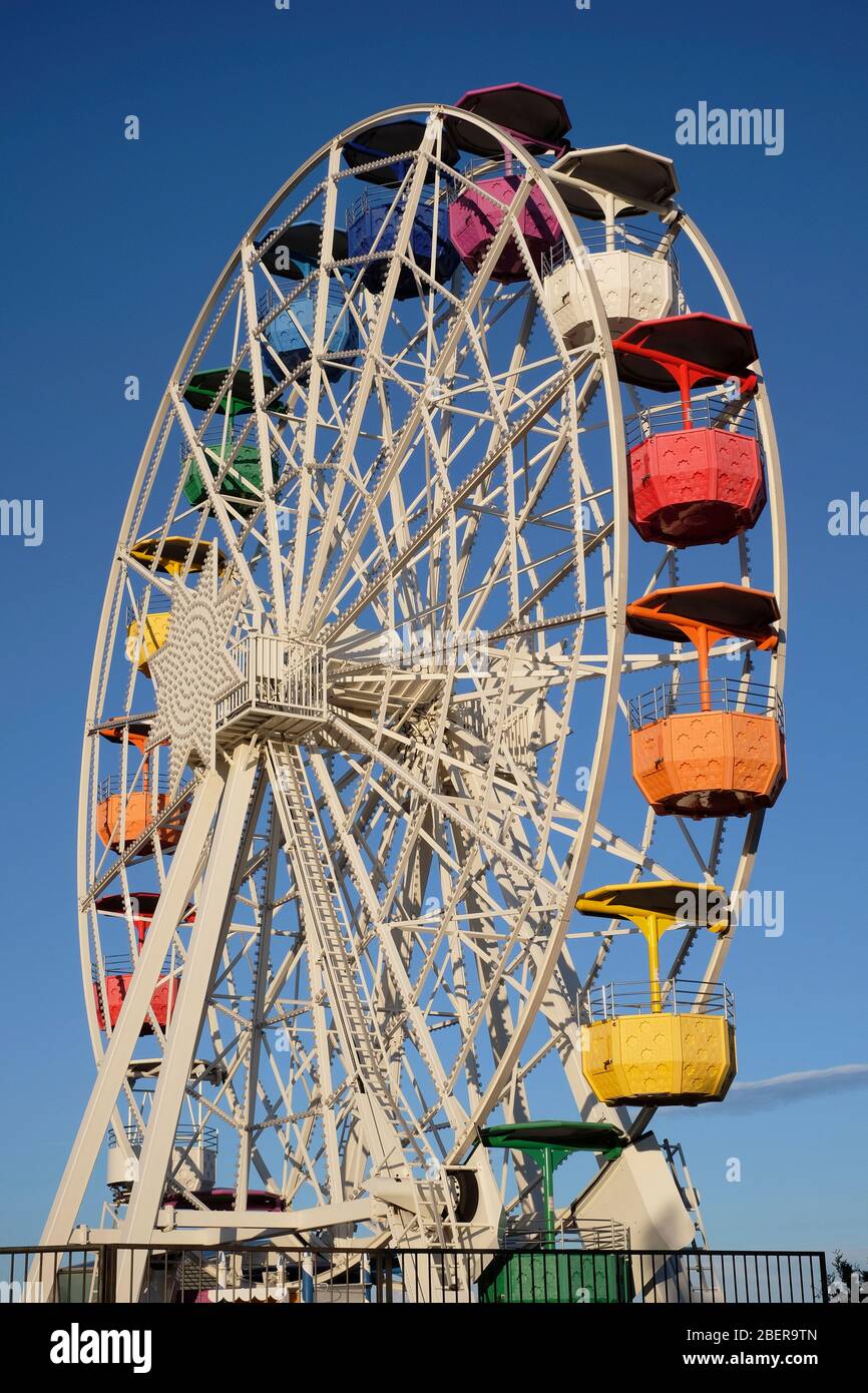 Spain, Catalonia, Barcelona, Mount Tibidabo Parc d'Attractions funfair ...