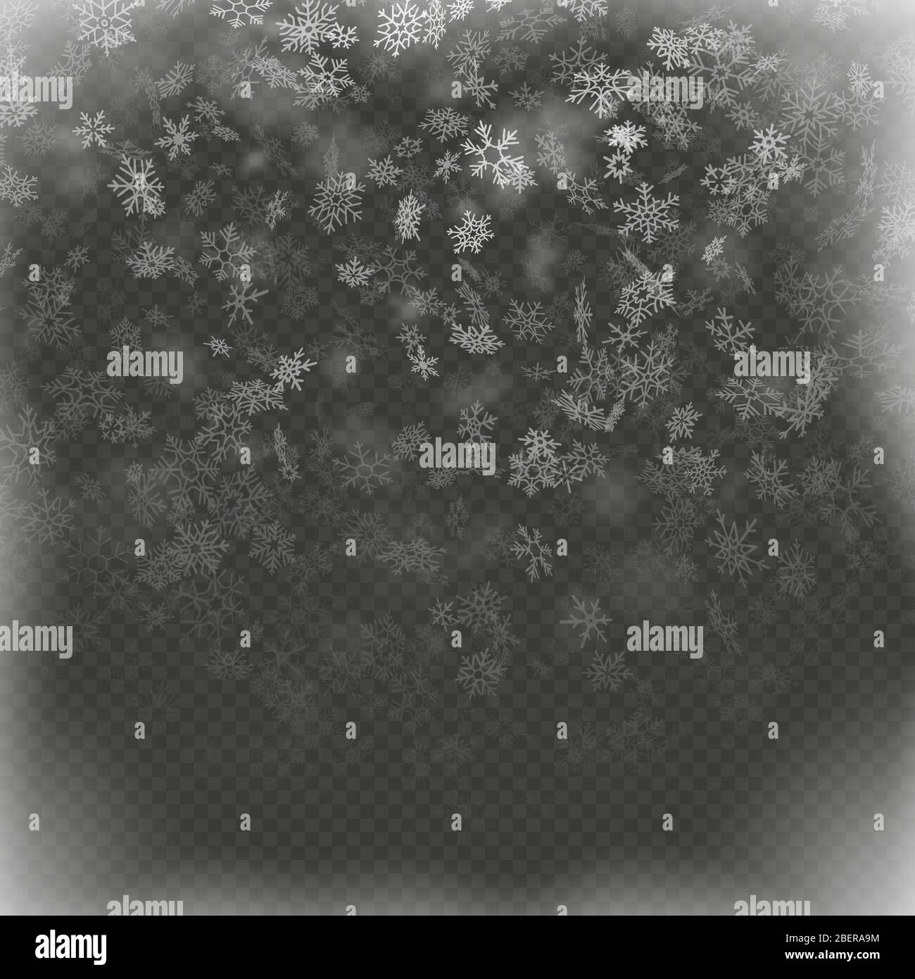 Christmas frame effect with white glowing light and snowflakes. EPS 10 ...