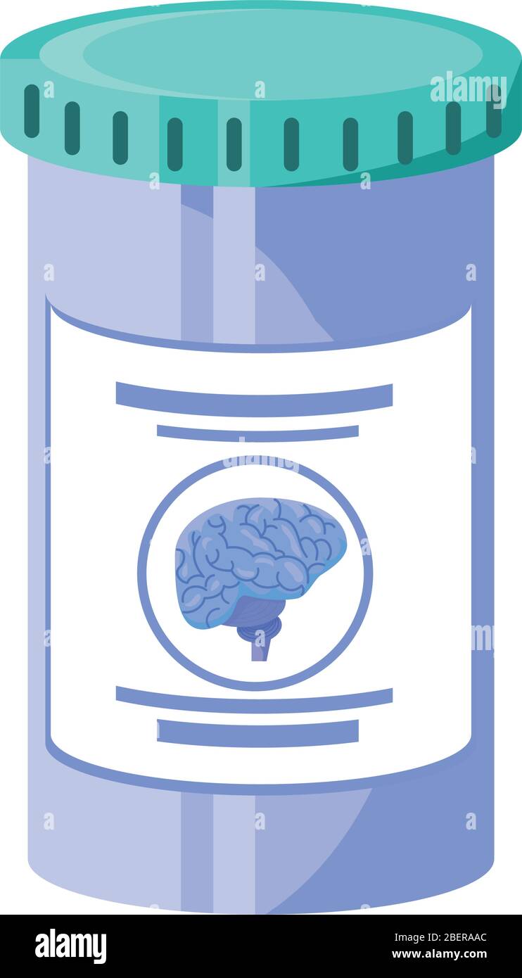 brain medicine pills on white background vector illustration design ...