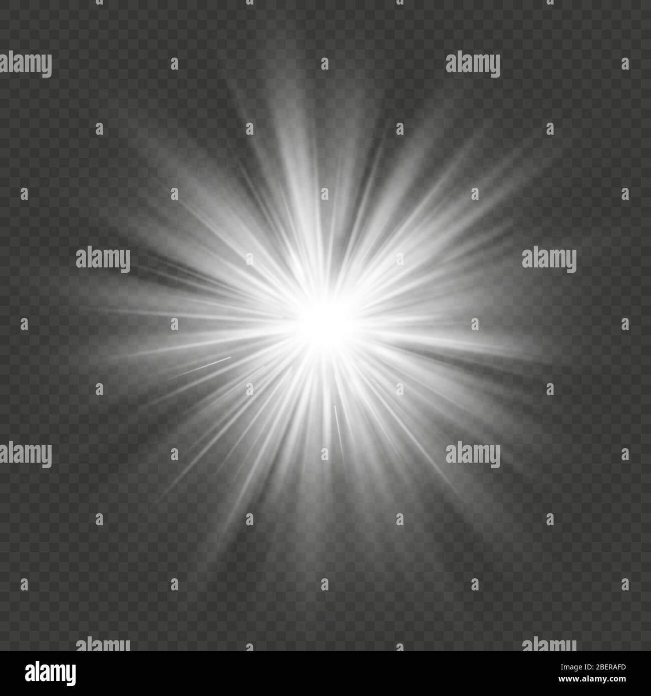 White glow star burst flare explosion transparent light effect. EPS 10 ...