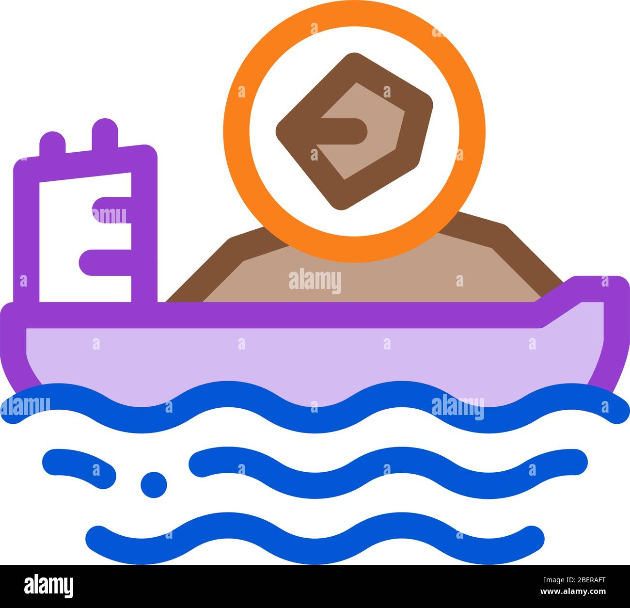 mobile boat with coal icon vector outline illustration Stock Vector ...