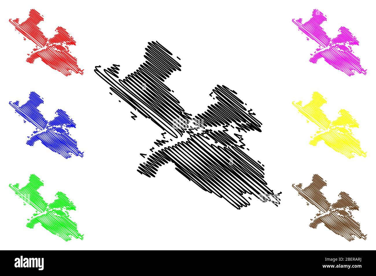 Stockholm City (Kingdom of Sweden) map vector illustration, scribble sketch City of Stockholm ...