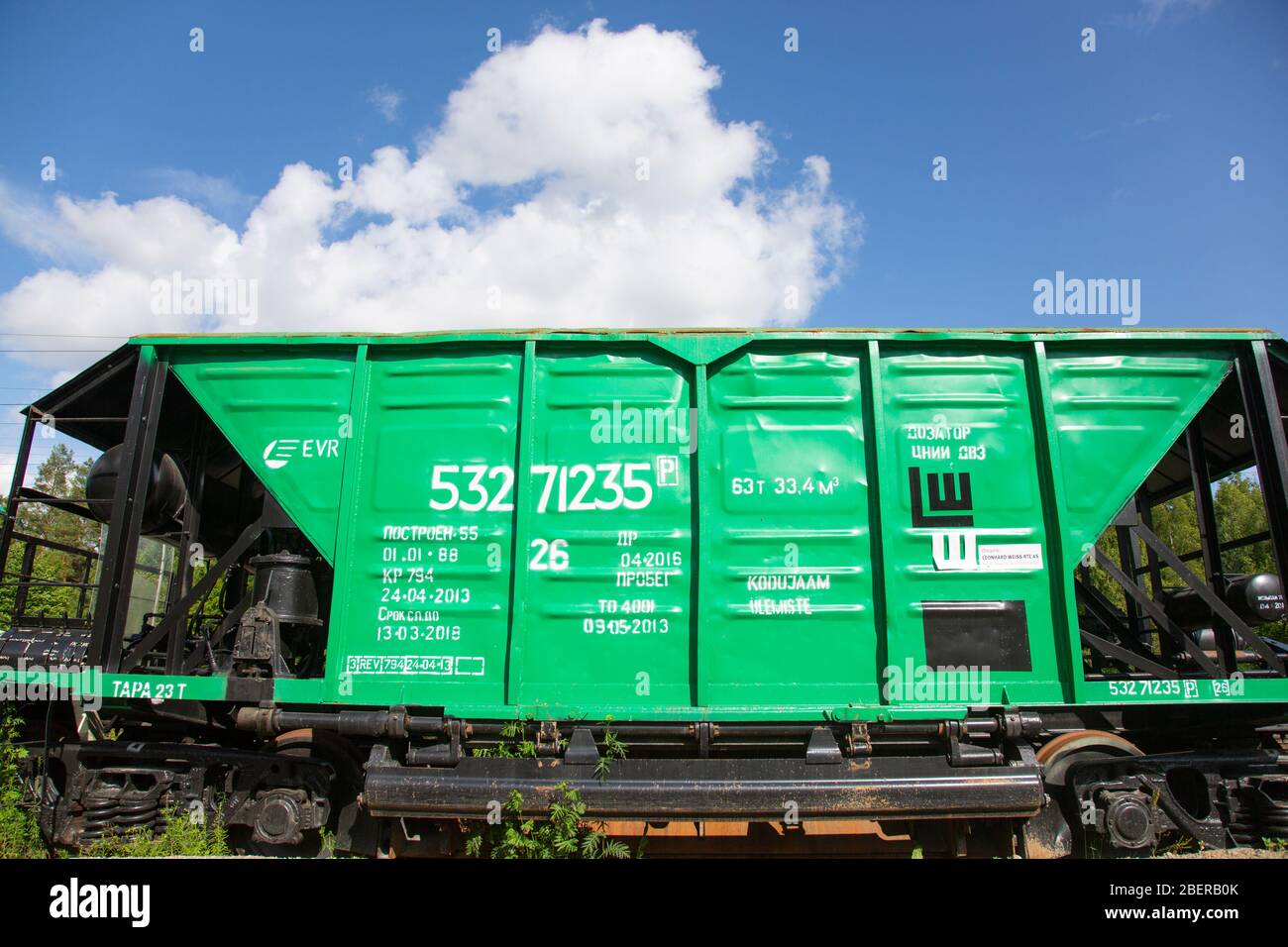 Russian made railroad hopper cars , used to haul ballast and gravel for ...