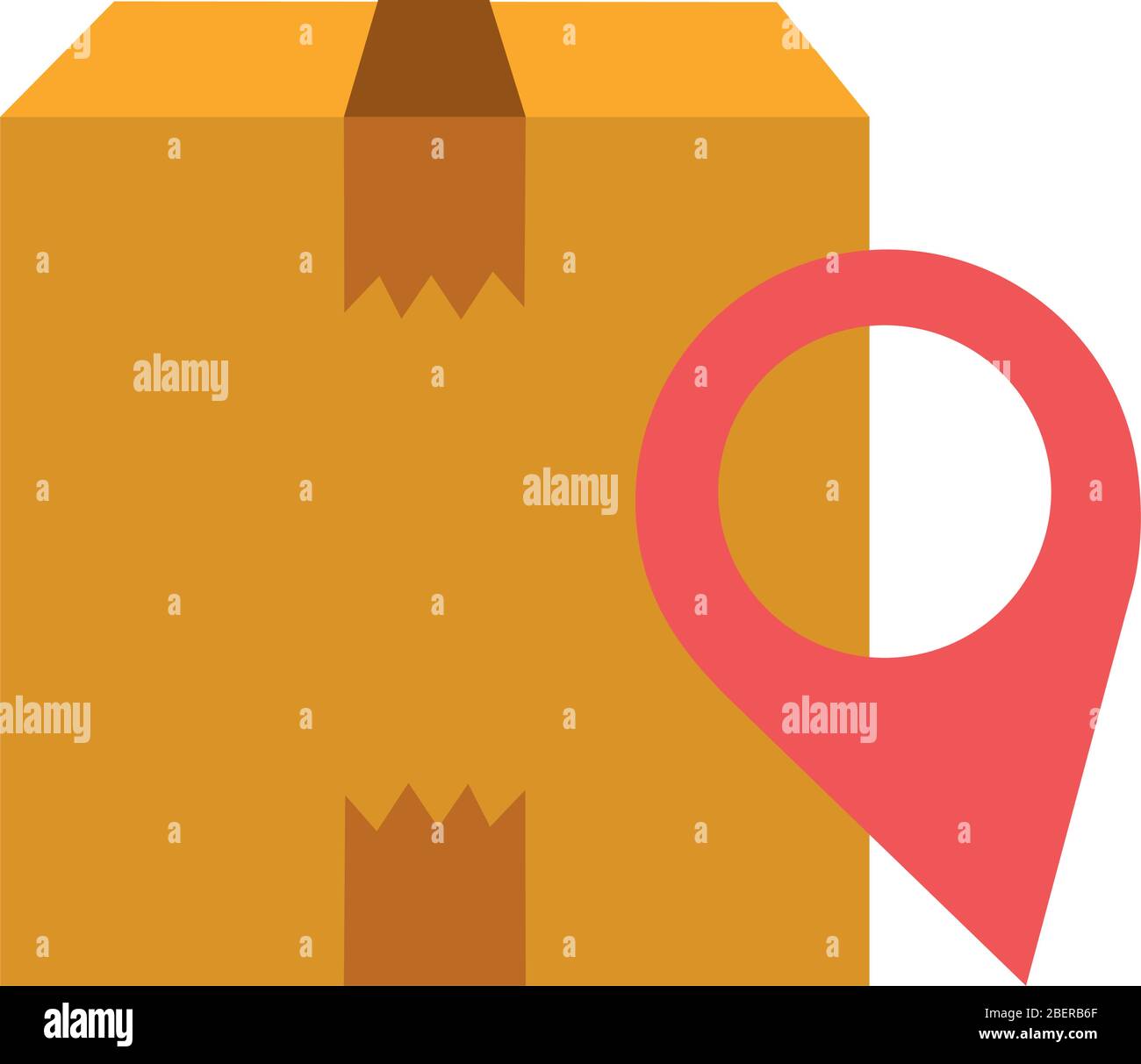 delivery cardboard box pointer location isolated icon design vector ...