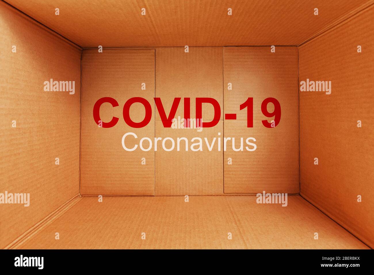 A coronavirus pandemic labeled COVID-19 inside a delivery service ...