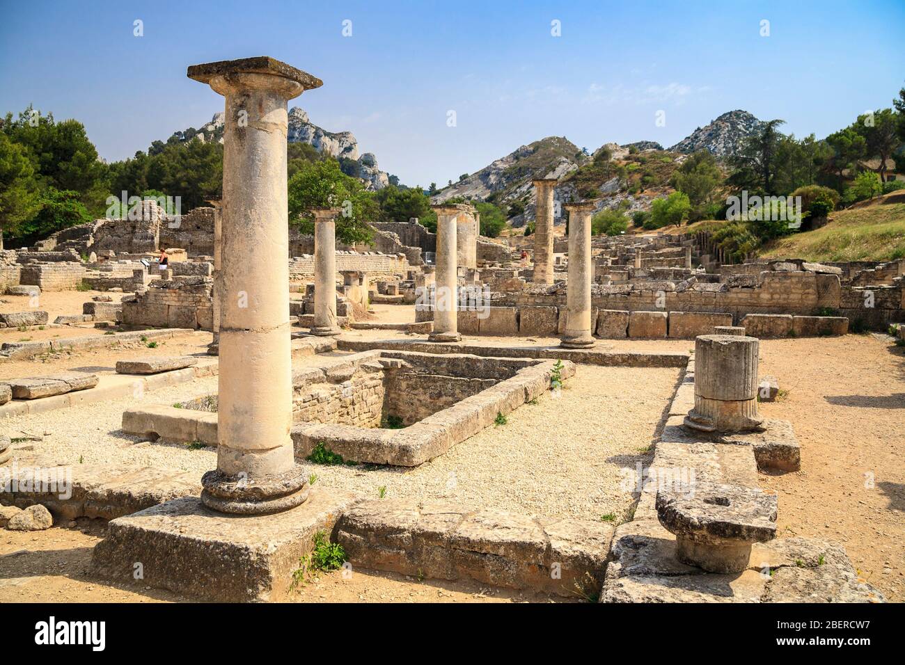 The House of the Antae at Roman Glanum, Provence, France Stock Photo ...