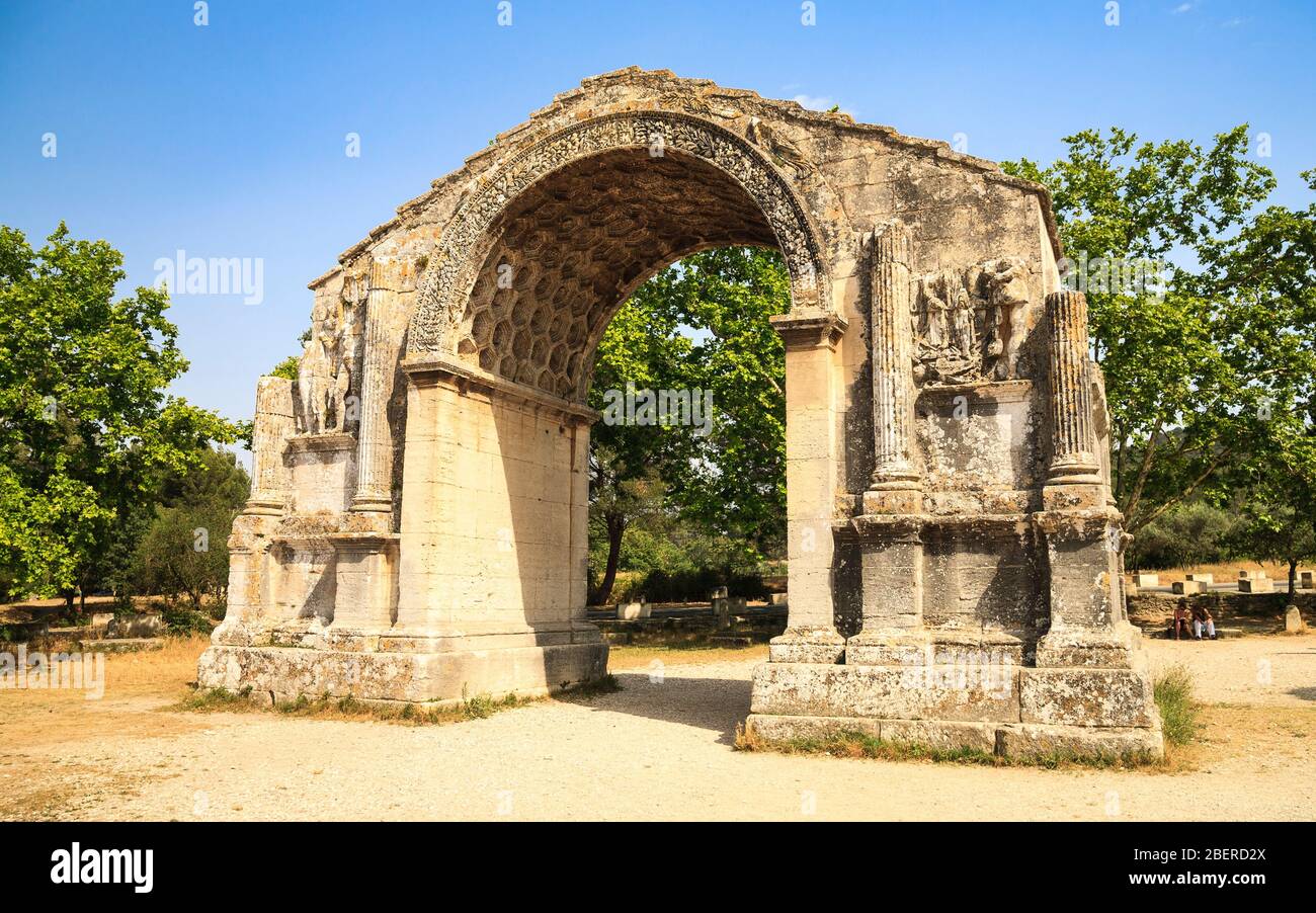 The Triumphal Arch of Roman Glanum, Provence, France Stock Photo - Alamy