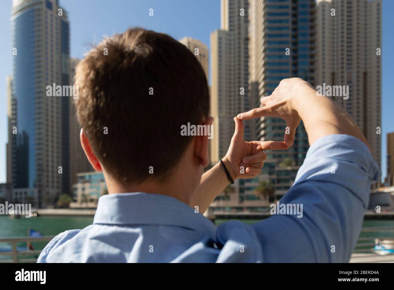 Male director chooses the best angle for shooting the frame Stock Photo ...