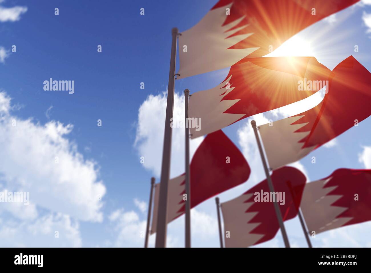Blue sky background with bahrain flag hi-res stock photography and ...