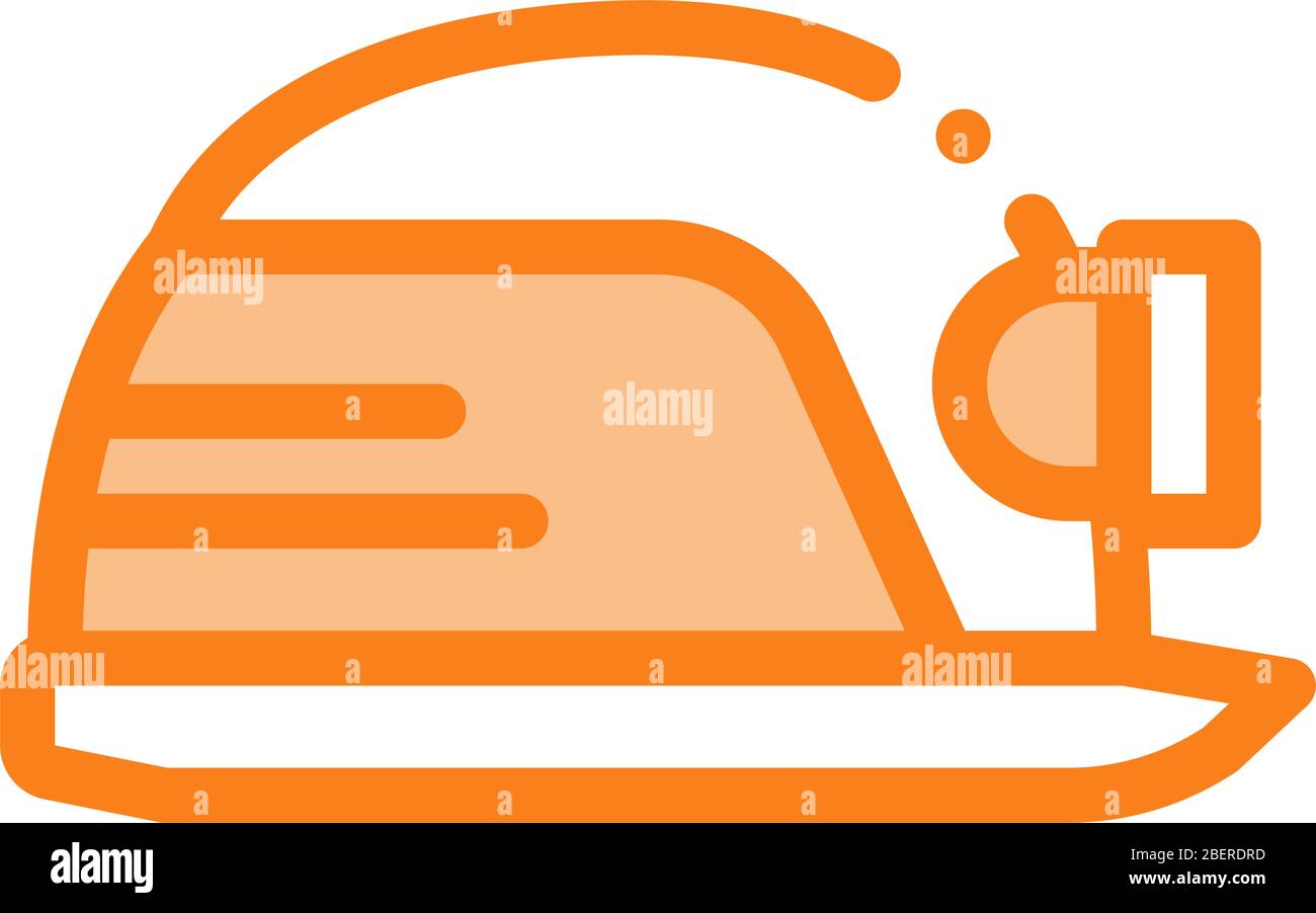 safety helmet with flashlight icon vector outline illustration Stock ...
