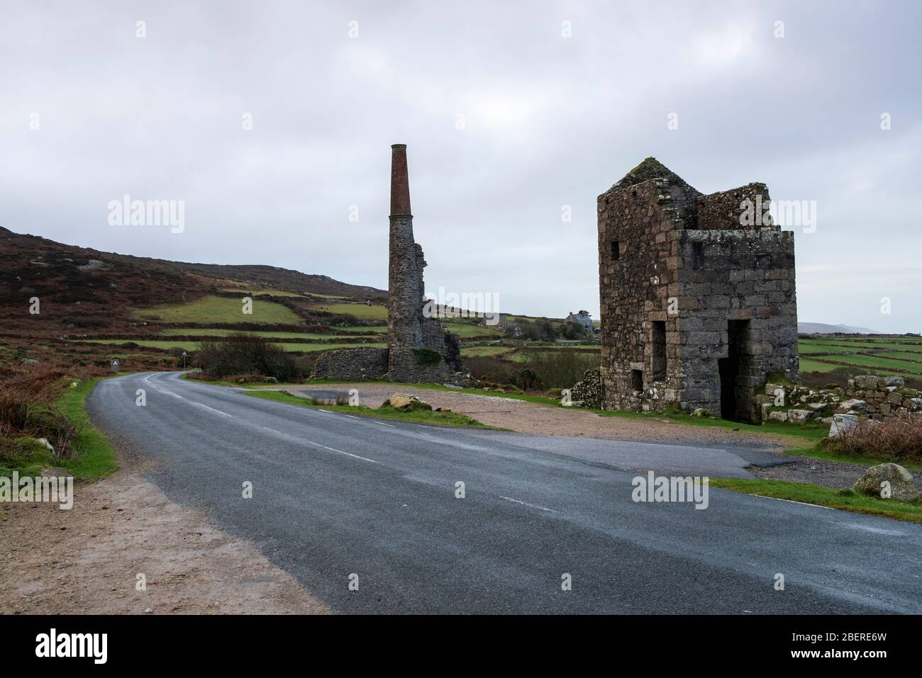 Botallack Mine and Count House Car Park, Cornwall England UK Stock ...