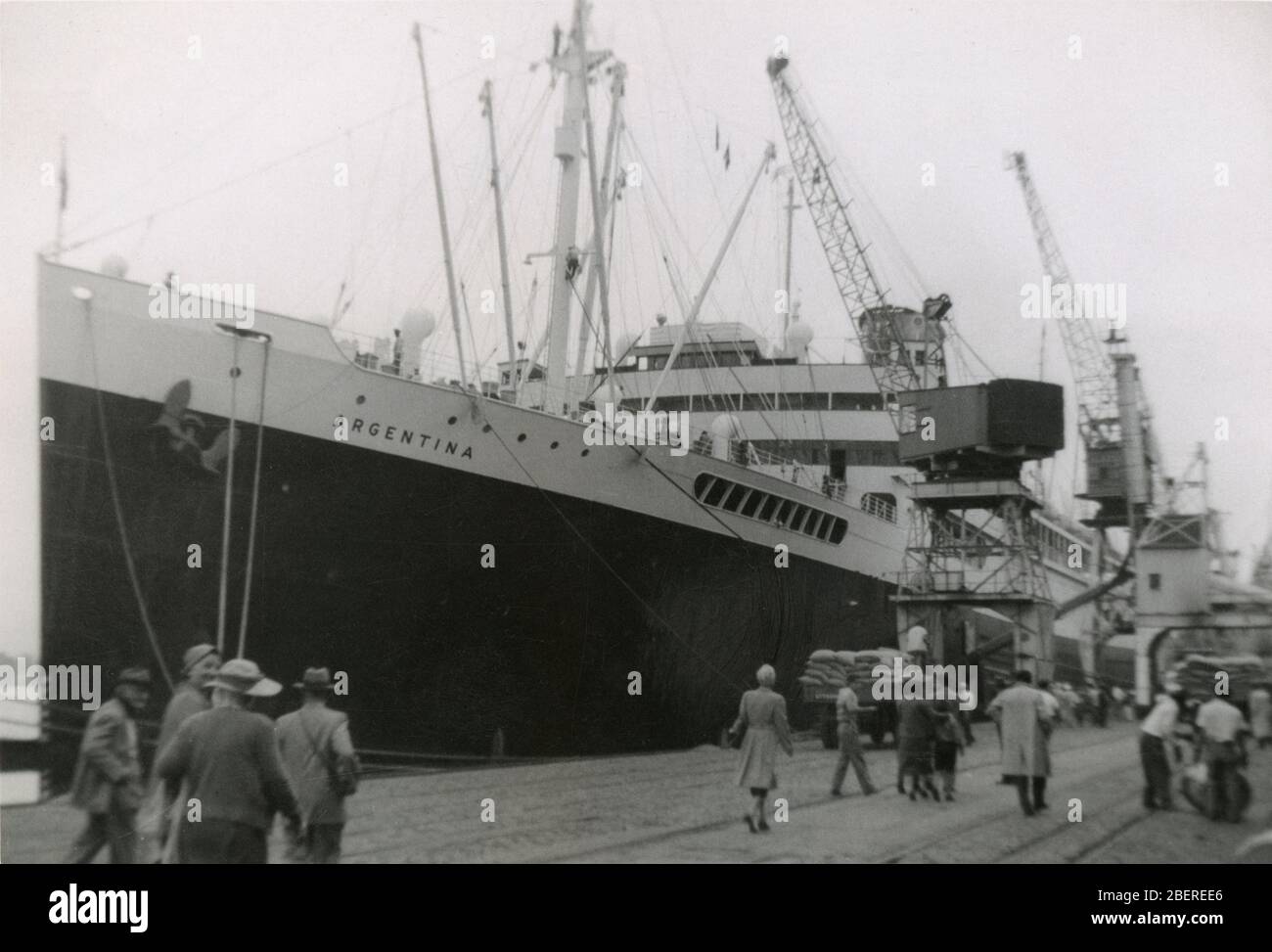 Vintage photograph, “Loading coffee on SS Argentina at Santos, Brazil ...