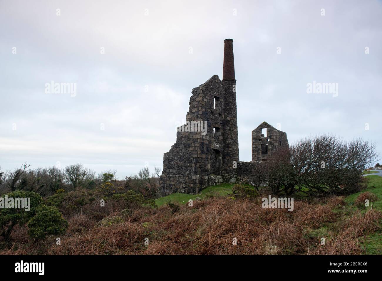 Botallack Mine and Count House Car Park, Cornwall England UK Stock ...
