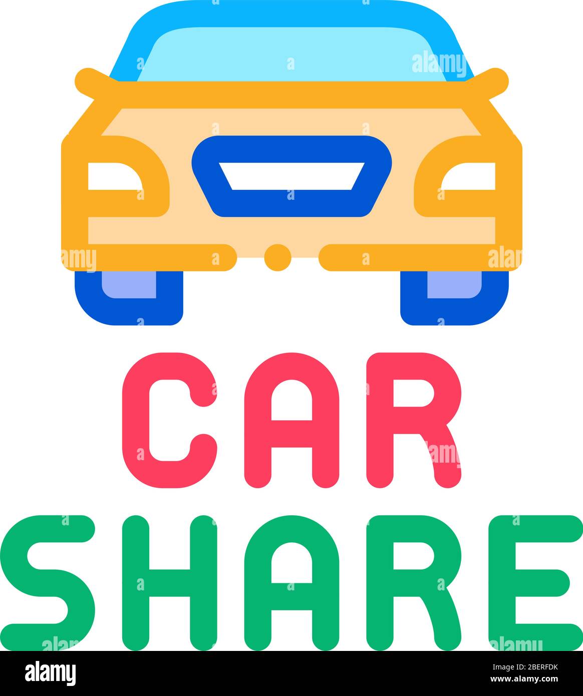car share icon vector outline illustration Stock Vector Image & Art - Alamy