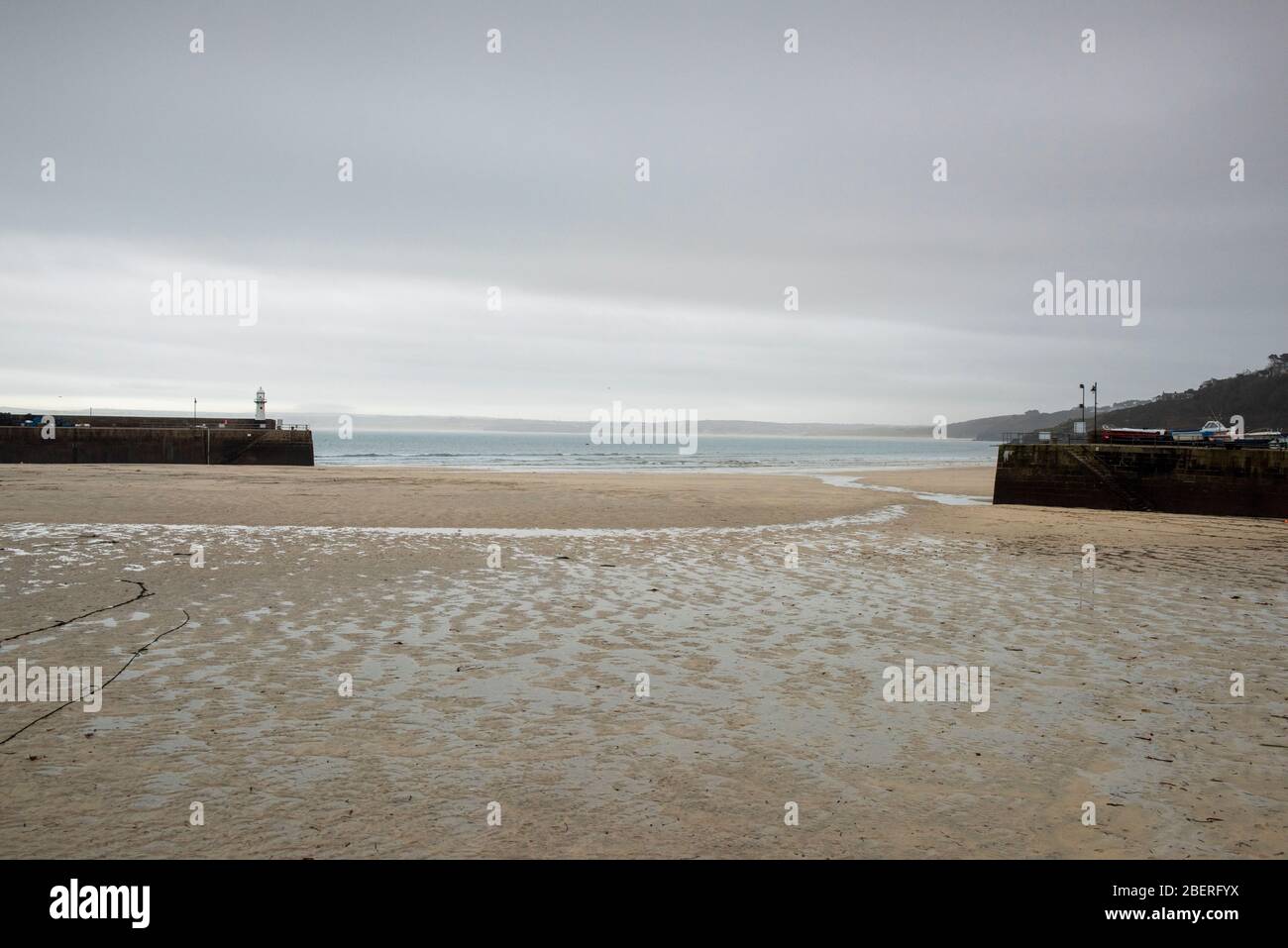 A grey winter day in St Ives, Cornwall England UK Stock Photo - Alamy