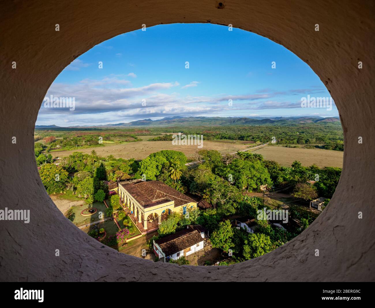 Manaca Iznaga Estate, elevated view, Valle de los Ingenios, Sancti ...