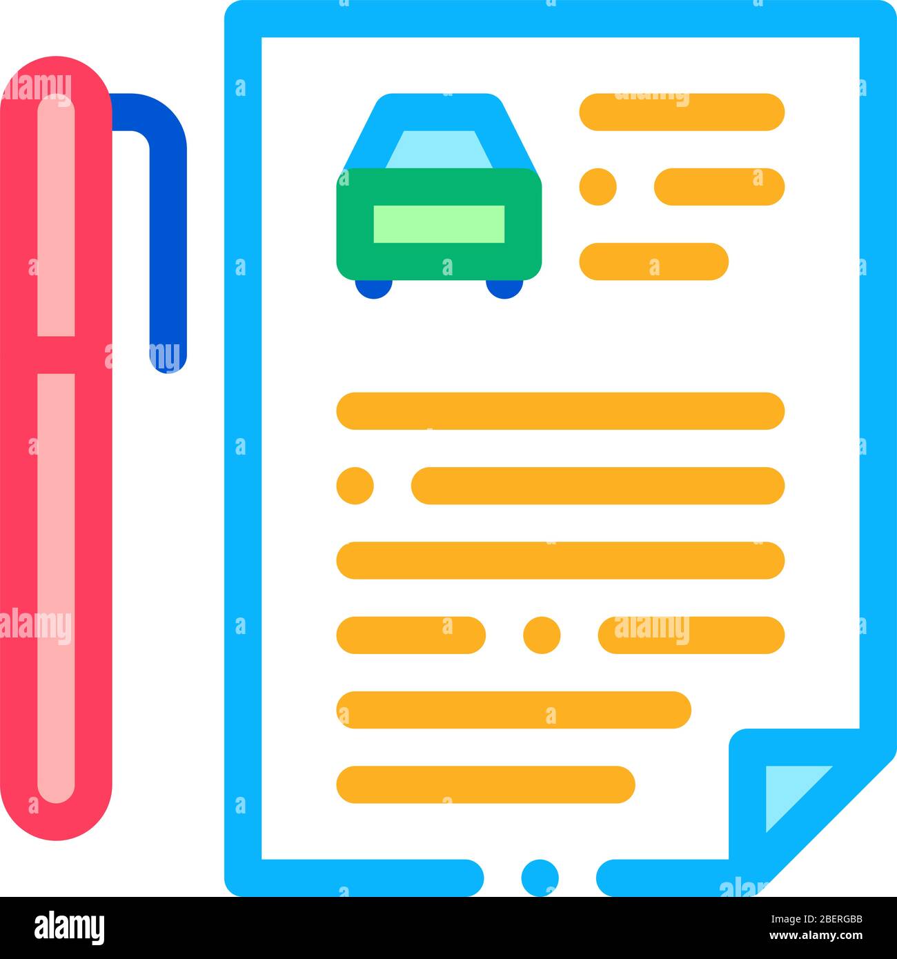 car purchase agreement icon vector outline illustration Stock Vector ...