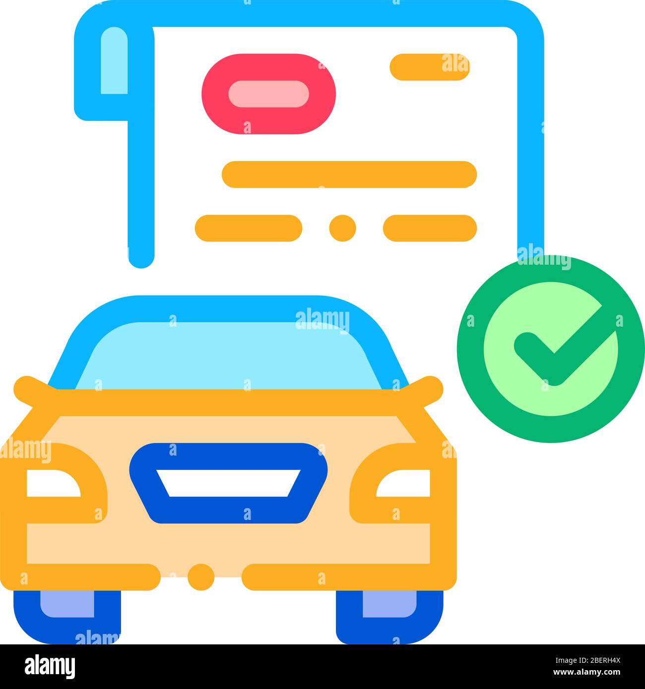 checked documents for car icon vector outline illustration Stock Vector ...