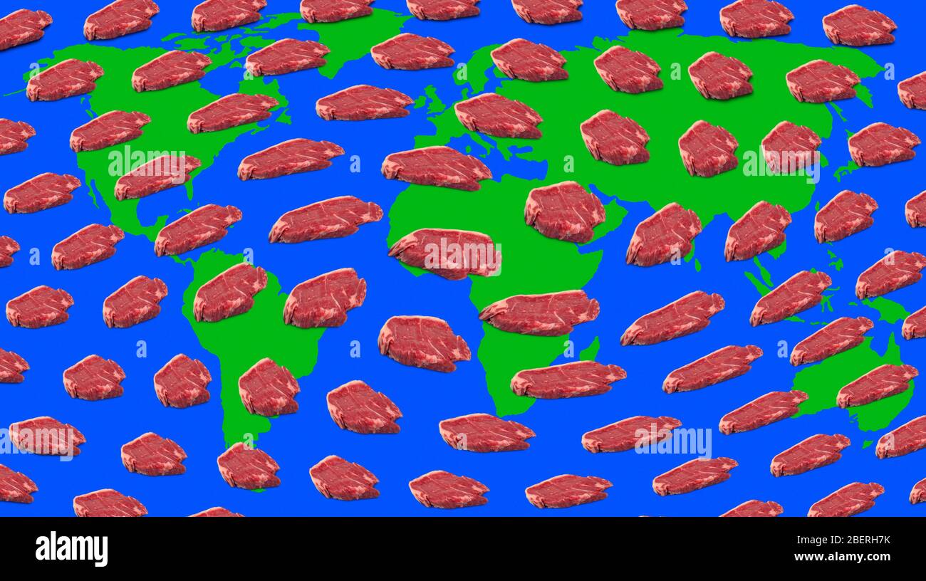 Meat map of the world hi-res stock photography and images - Alamy