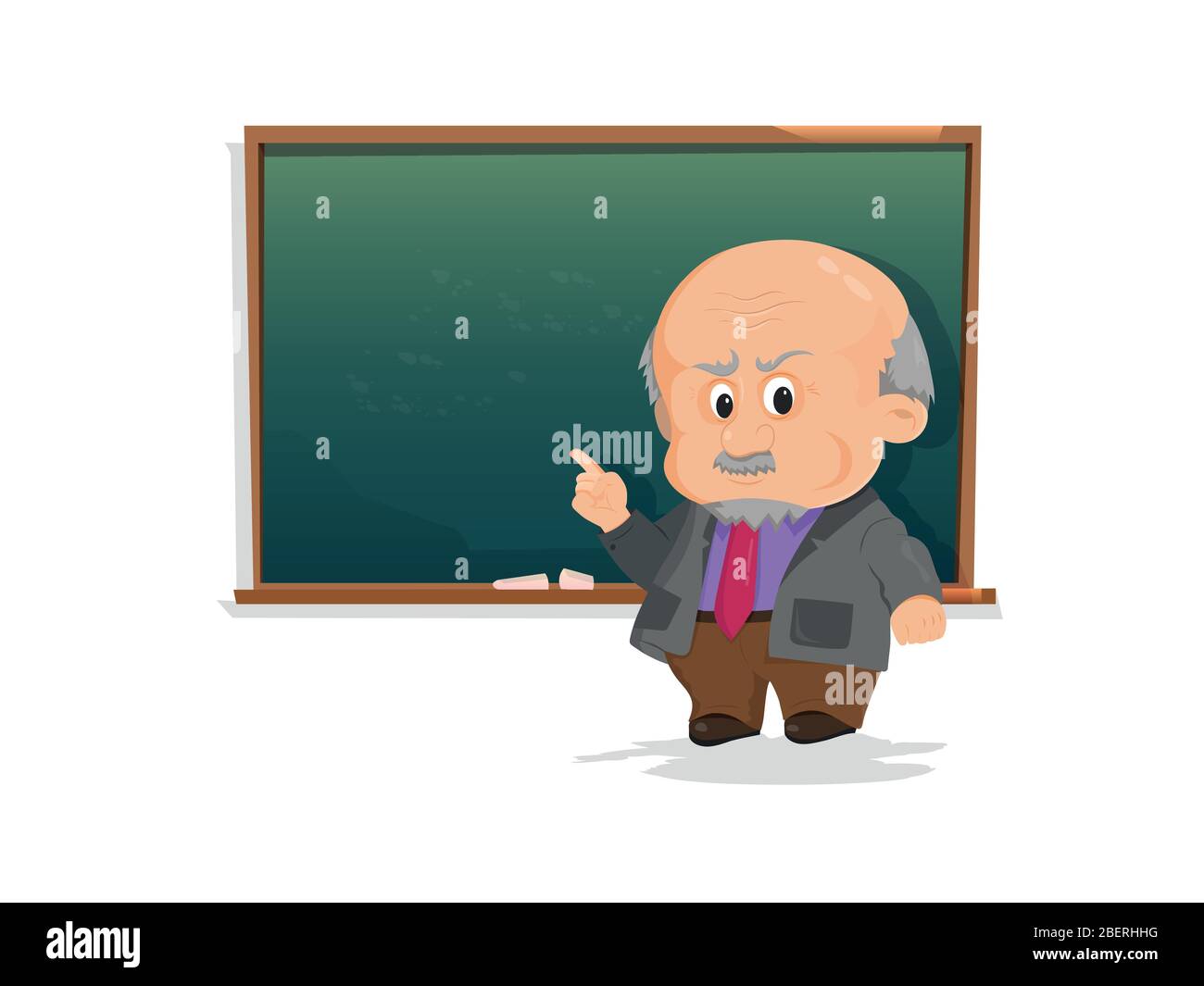 Senior teacher, professor standing in front of blackboard teaching ...