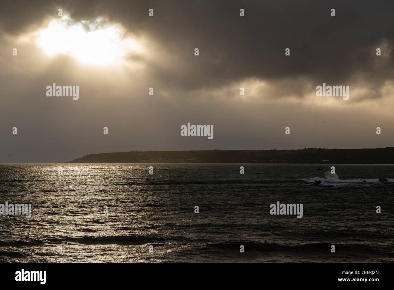 Dramatic afternoon light Marazion, Cornwall England UK Stock Photo - Alamy