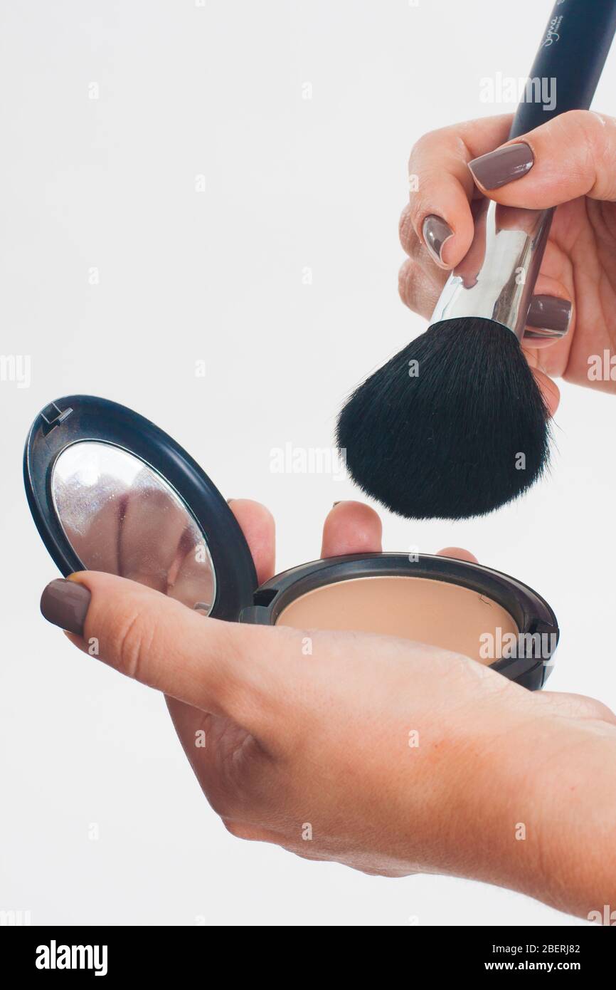 Pink Blush Sets on White Background Stock Photo - Alamy