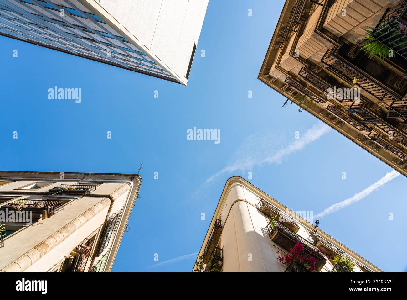 Detail of Beautiful Buildings Architecture In City Of Barcelona, Spain ...