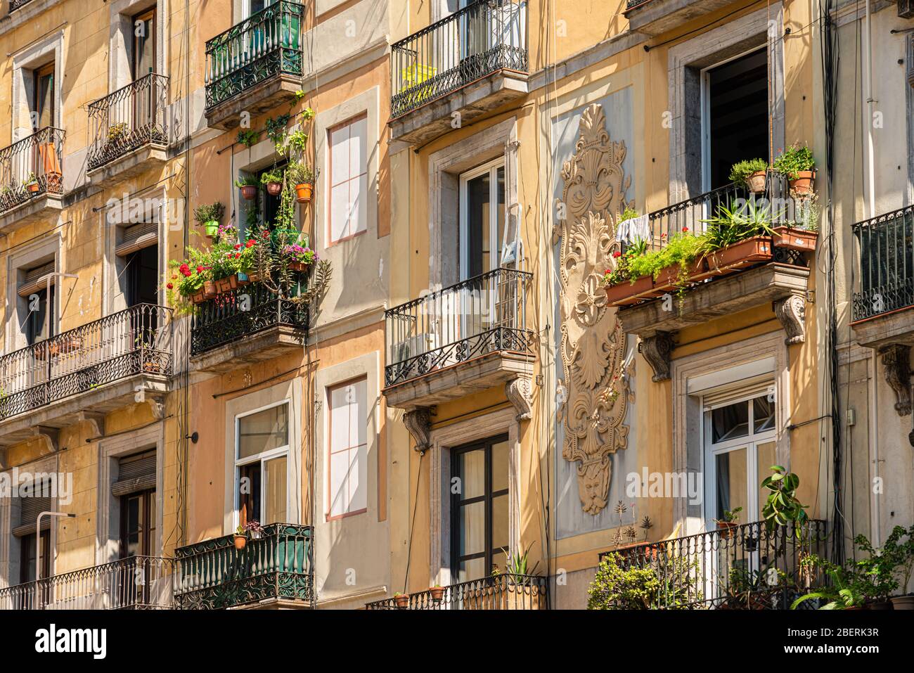 Detail of Beautiful Facade Building Architecture In City Of Barcelona ...