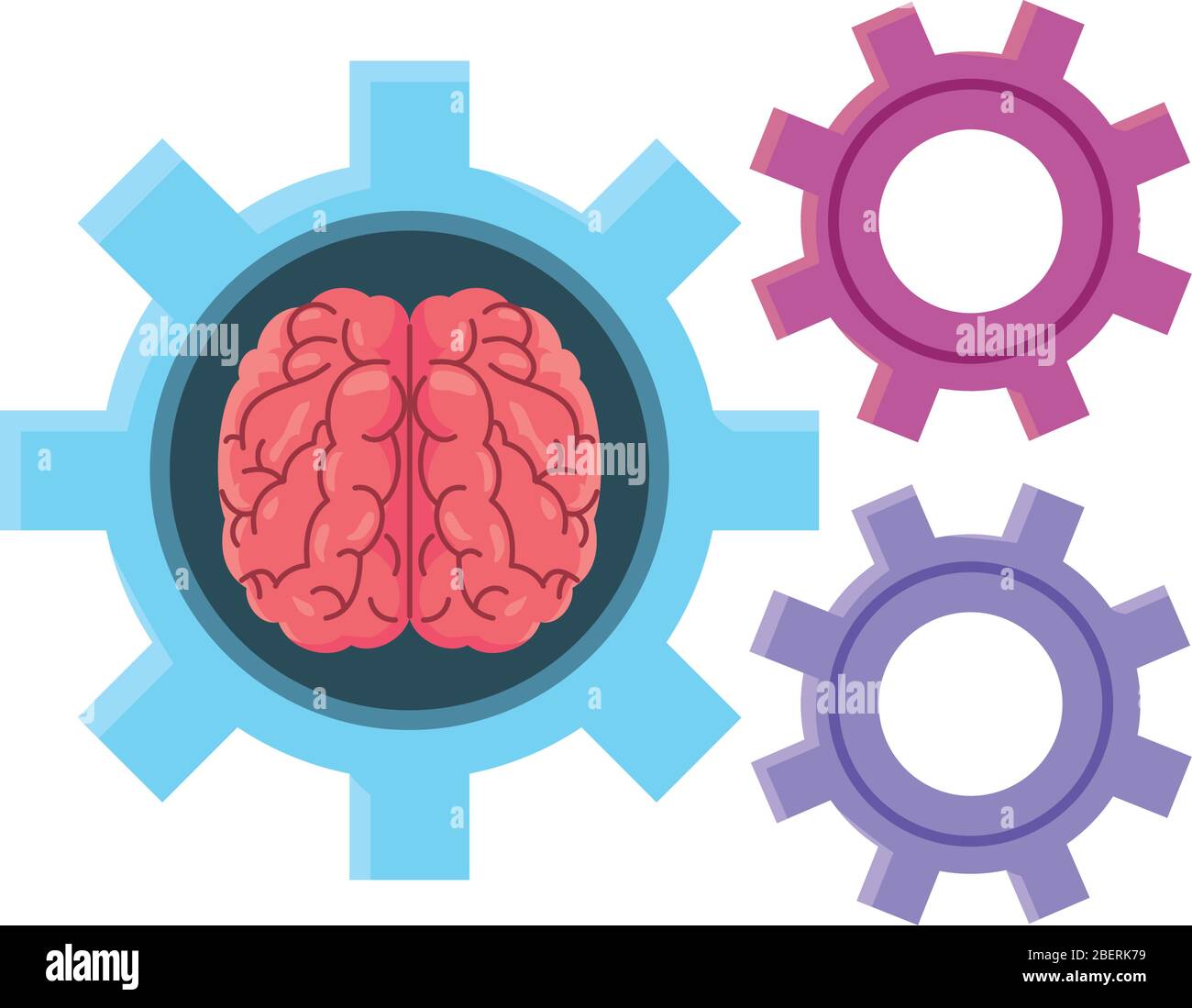 gear with brain on white background vector illustration design Stock ...