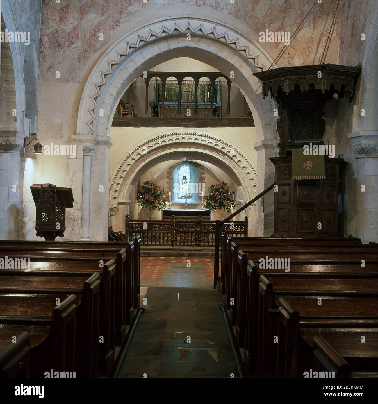 Romanesque Chapel in Surrey Stock Photo - Alamy