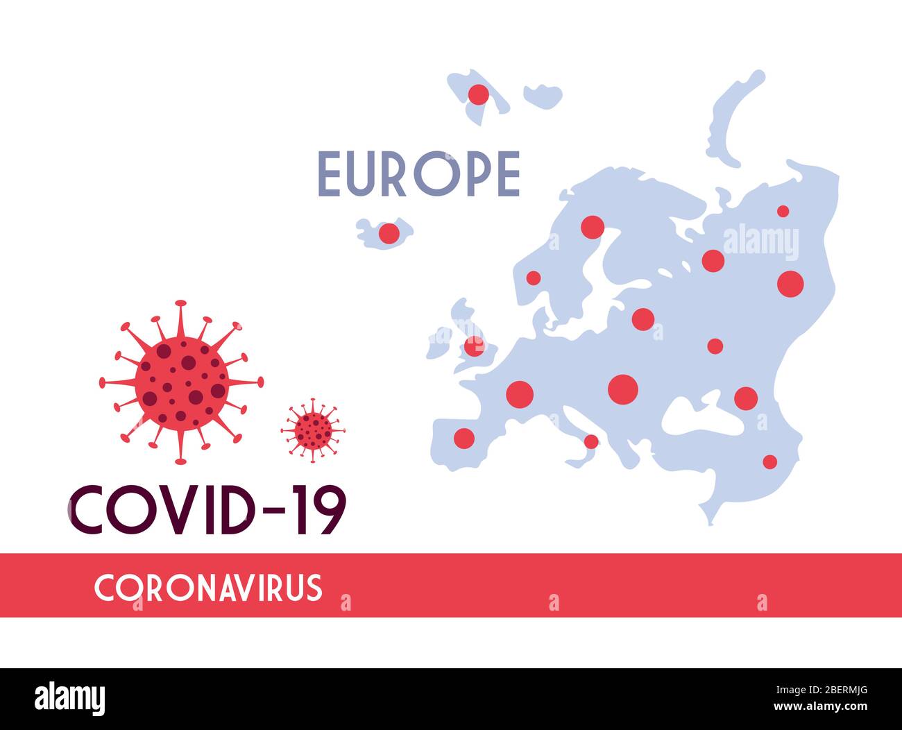 europe map with the propagation of the covid 19 vector illustration ...