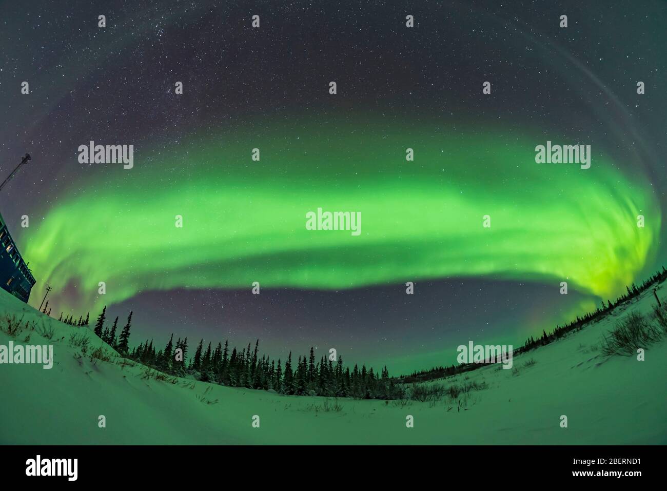 The arc of the auroral oval across the northern sky, in Churchill ...