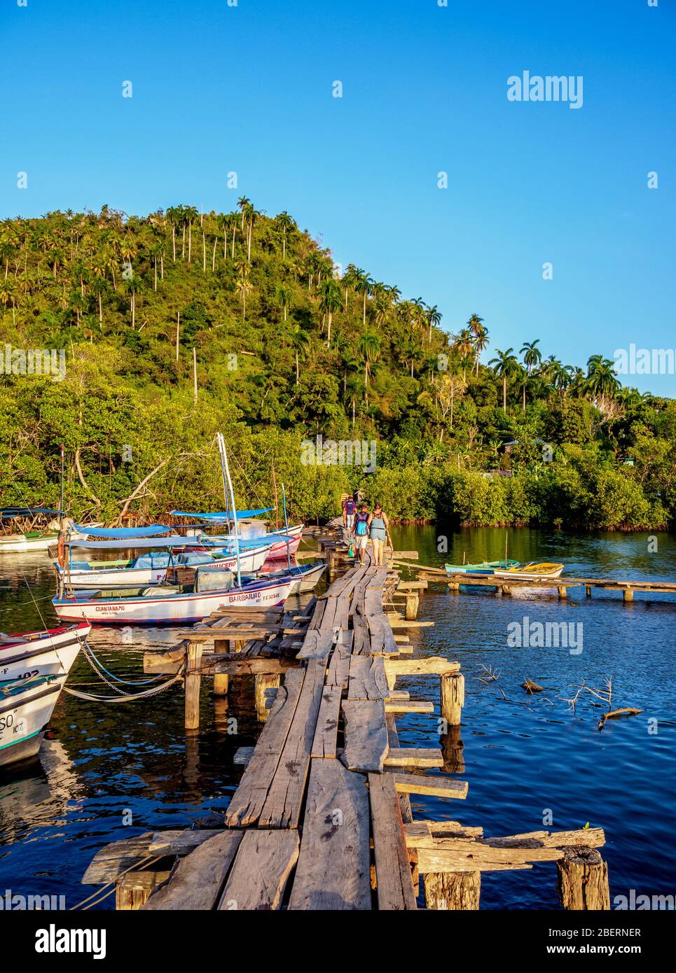 Wooden Jetty at River Miel, Baracoa, Guantanamo Province, Cuba Stock ...