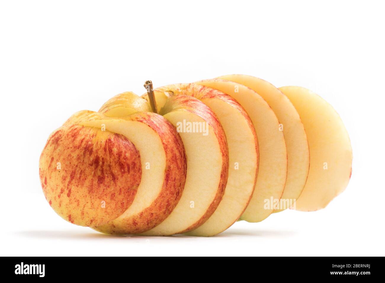 Slices of Apple Gala isolated on white background Stock Photo - Alamy