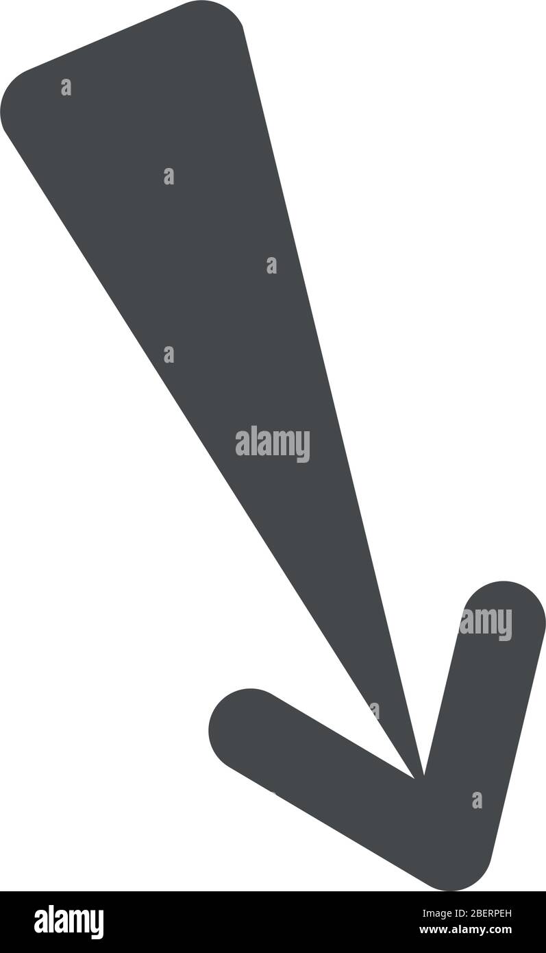 arrow icon over white background, silhouette style, vector illustration ...