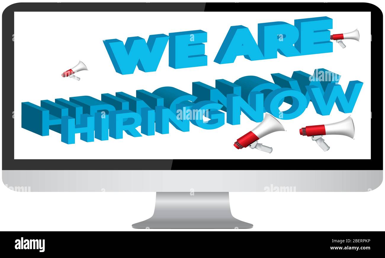 hiring advertisement on desktop screen with effects Stock Photo - Alamy
