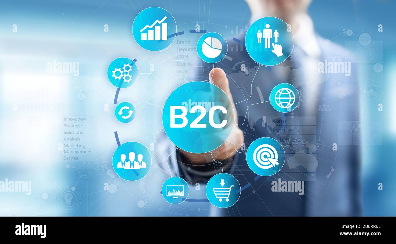 B2C Business to customer concept on virtual screen Stock Photo - Alamy