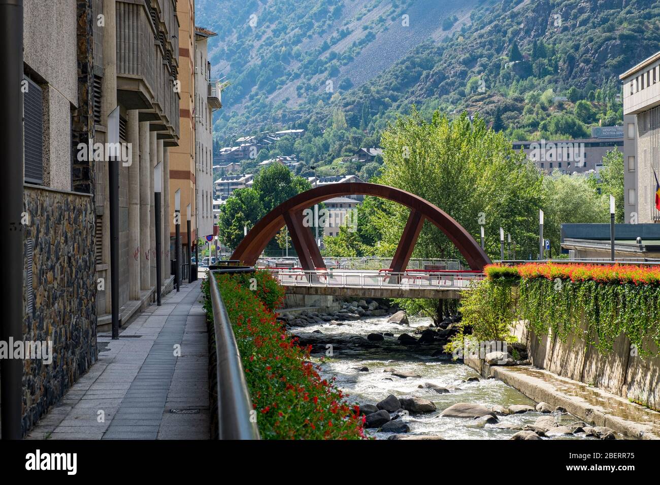 Landmark of Andorra La Vella, capital of Andorra Stock Photo - Alamy