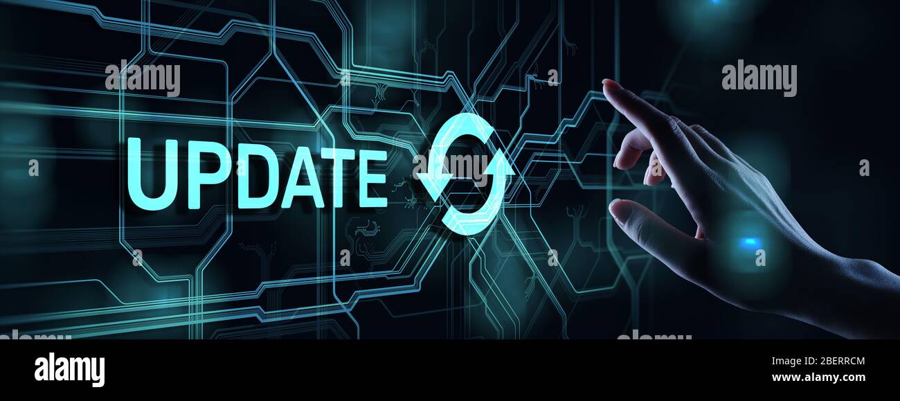 Update System Upgrade Software version technology concept on virtual ...