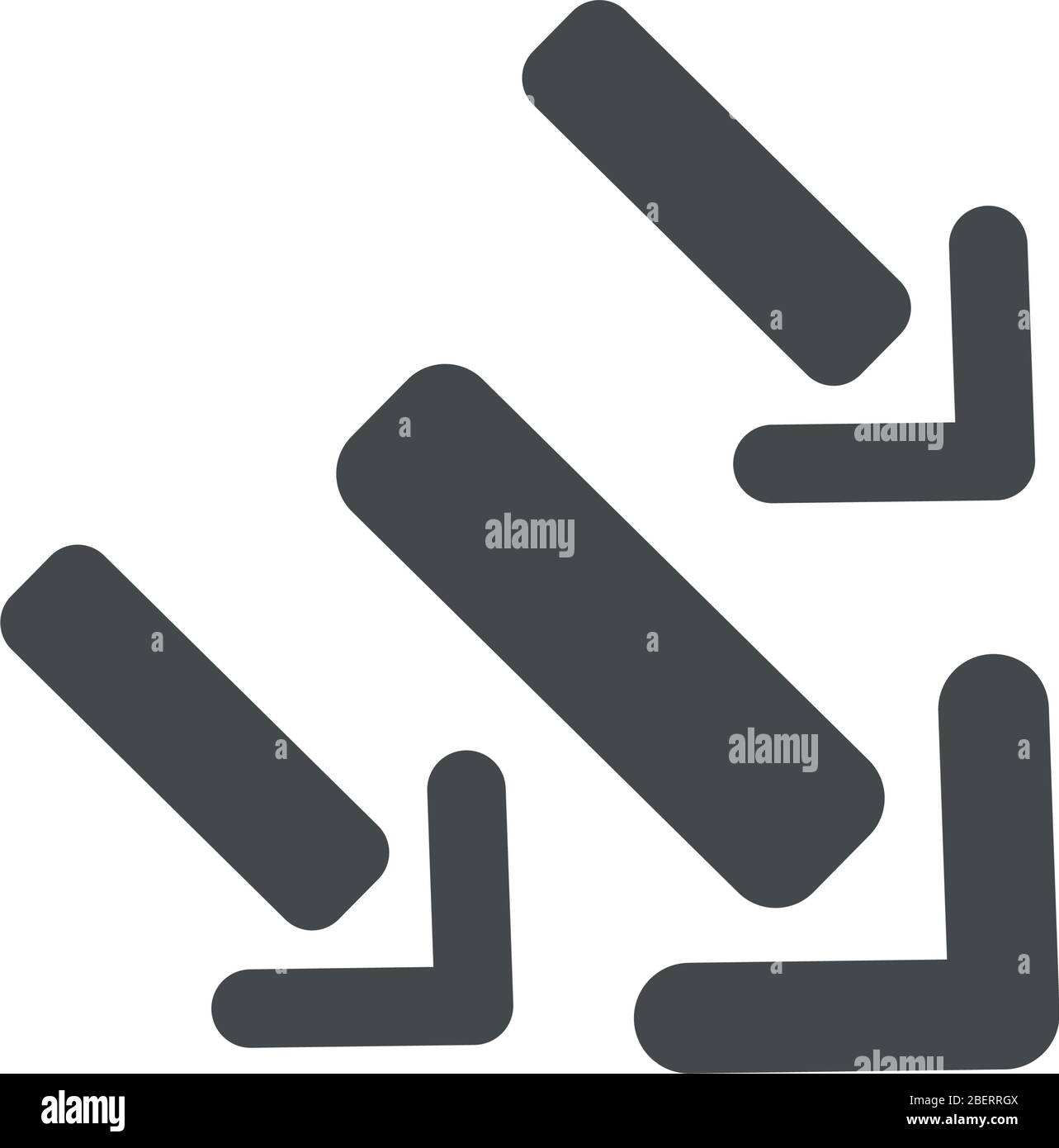 three arrows down icon over white background, silhouette style, vector ...