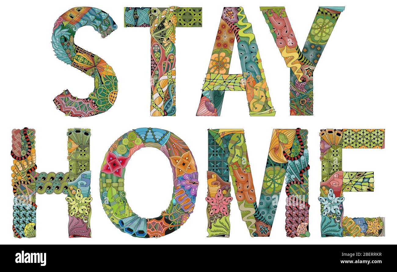 Stay home word hand Cut Out Stock Images & Pictures - Alamy