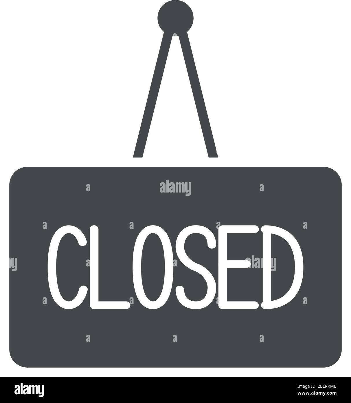 financial broke concept, closed sign icon over white background ...